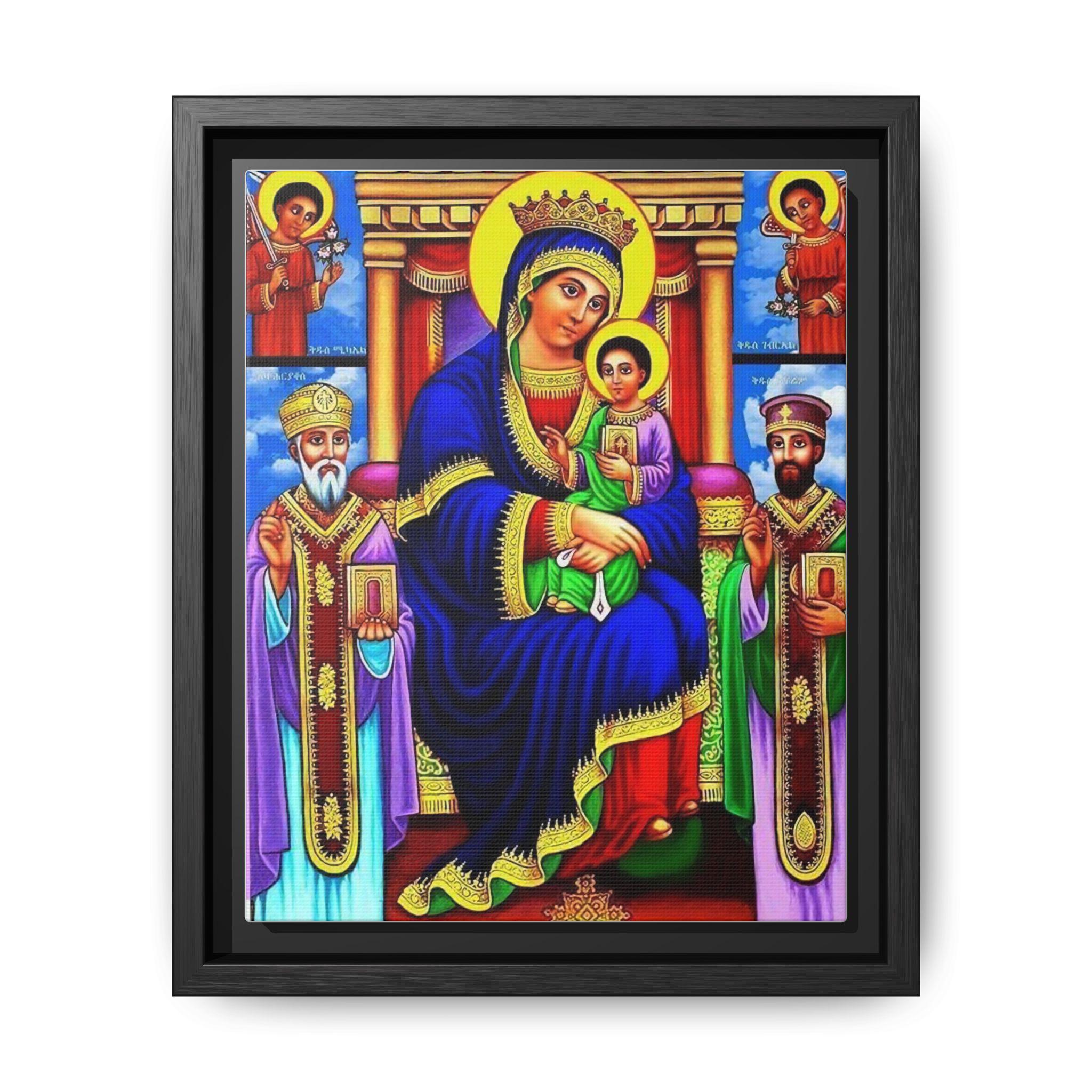 Canvas Art, Ethiopian Orthodox Church Virgin Mary Angels Jesus Wall ...