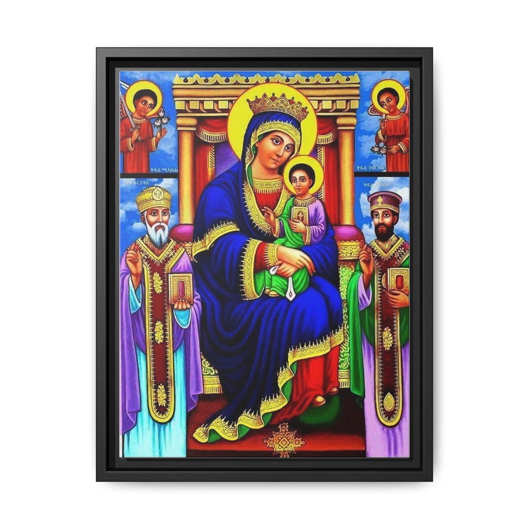Canvas Art, Ethiopian Orthodox Church Virgin Mary Angels Jesus Wall ...