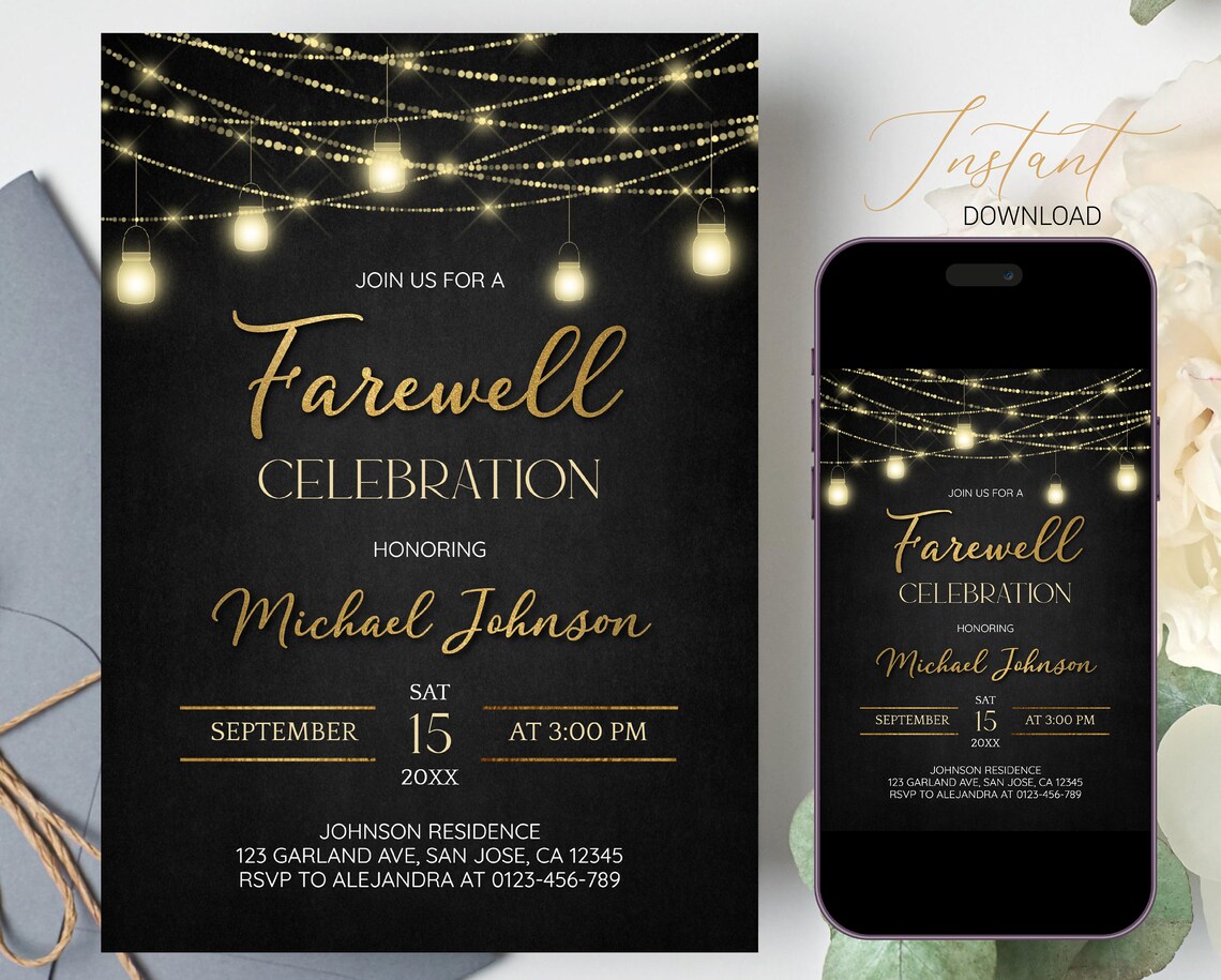 Farewell Celebration Invitation Template, Going Away Party, Moving ...