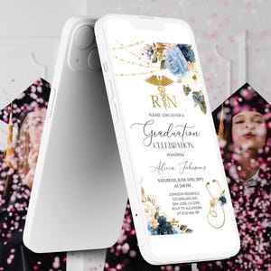 Editable Nursing Graduation Invitation, Registered Nurse Invitation, RN ...
