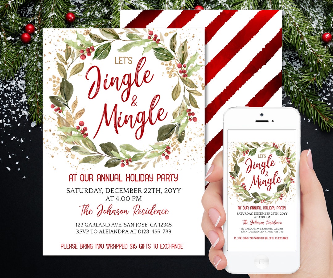 Editable Holiday Party Invitation, Christmas Party Invitation, Party ...