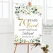 70 Years Loved Birthday Party Welcome Sign, Greenery Birthday Party ...