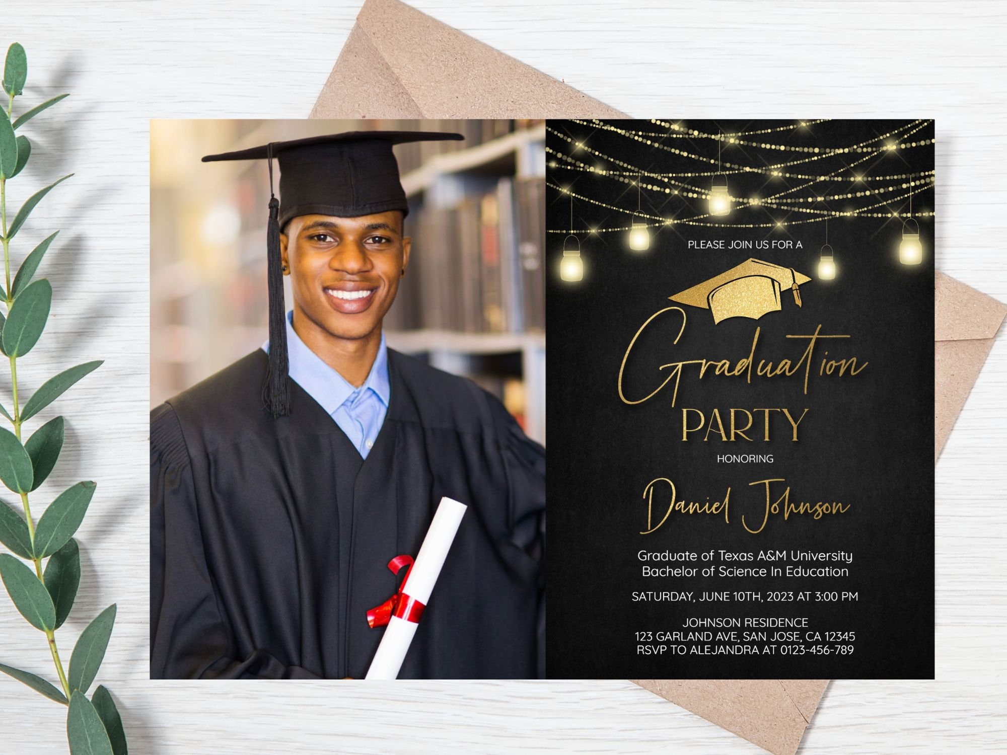 Editable Graduation Invitation 2024 Template Modern Graduation ...