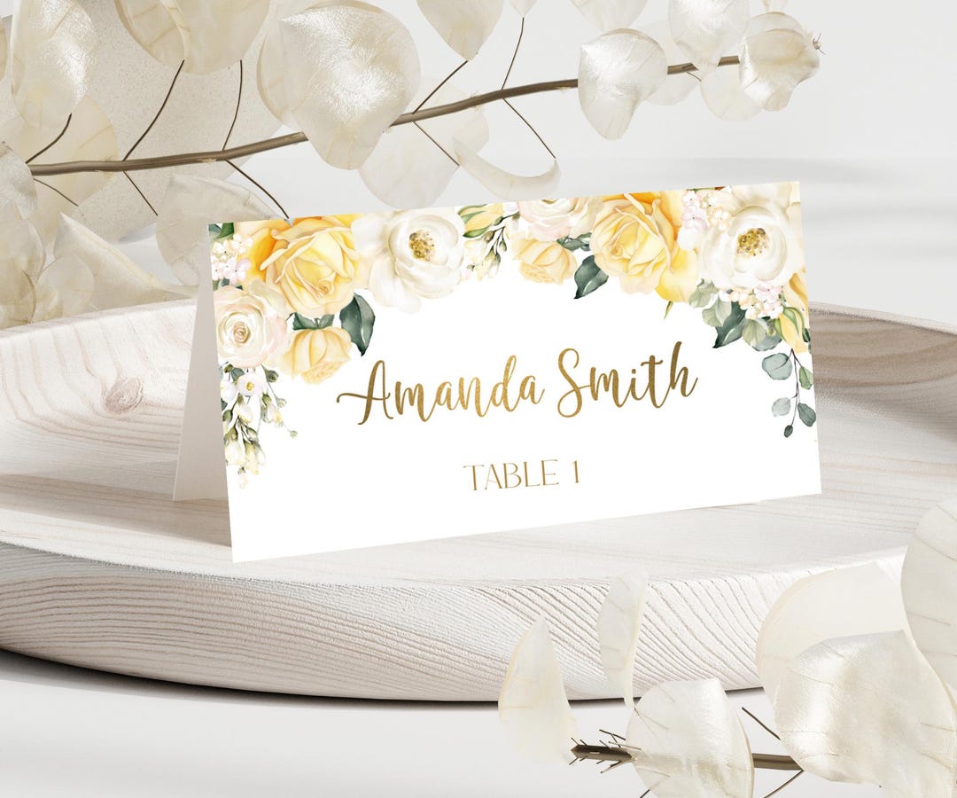 Place Card Editable Template, Table Name Card, Printable Seat Cards ...