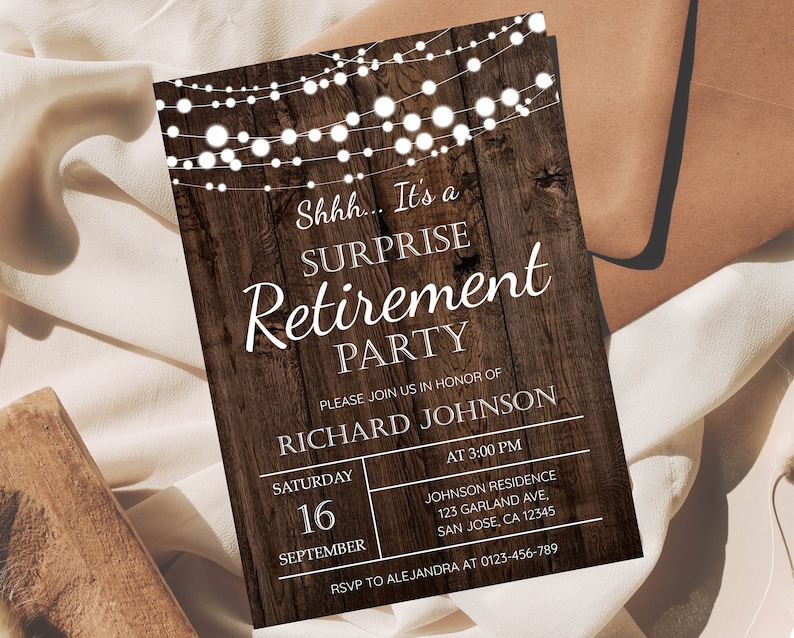 Retirement Invitations for Men, Surprise Retirement Party Invitation ...