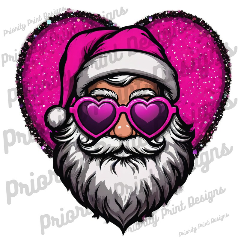 Vintage Digital Clipart Pink Santa Claus 80s Christmas Vintage Greeting ...