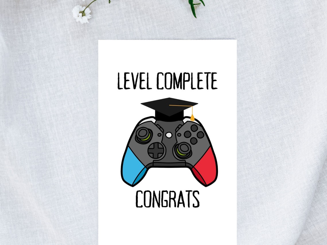 Level Complete Graduation Card - Funny Grad Card - Senior 2023 2024 ...
