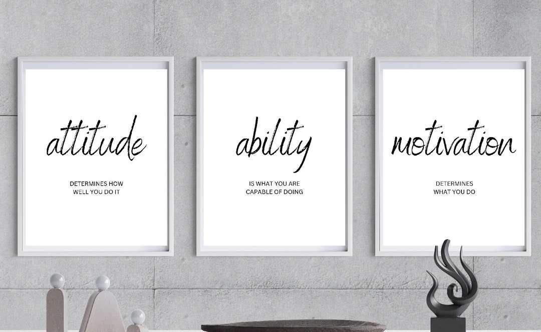 Set of 3 Inspirational Workplace Printable Art Set, Modern Home Office ...