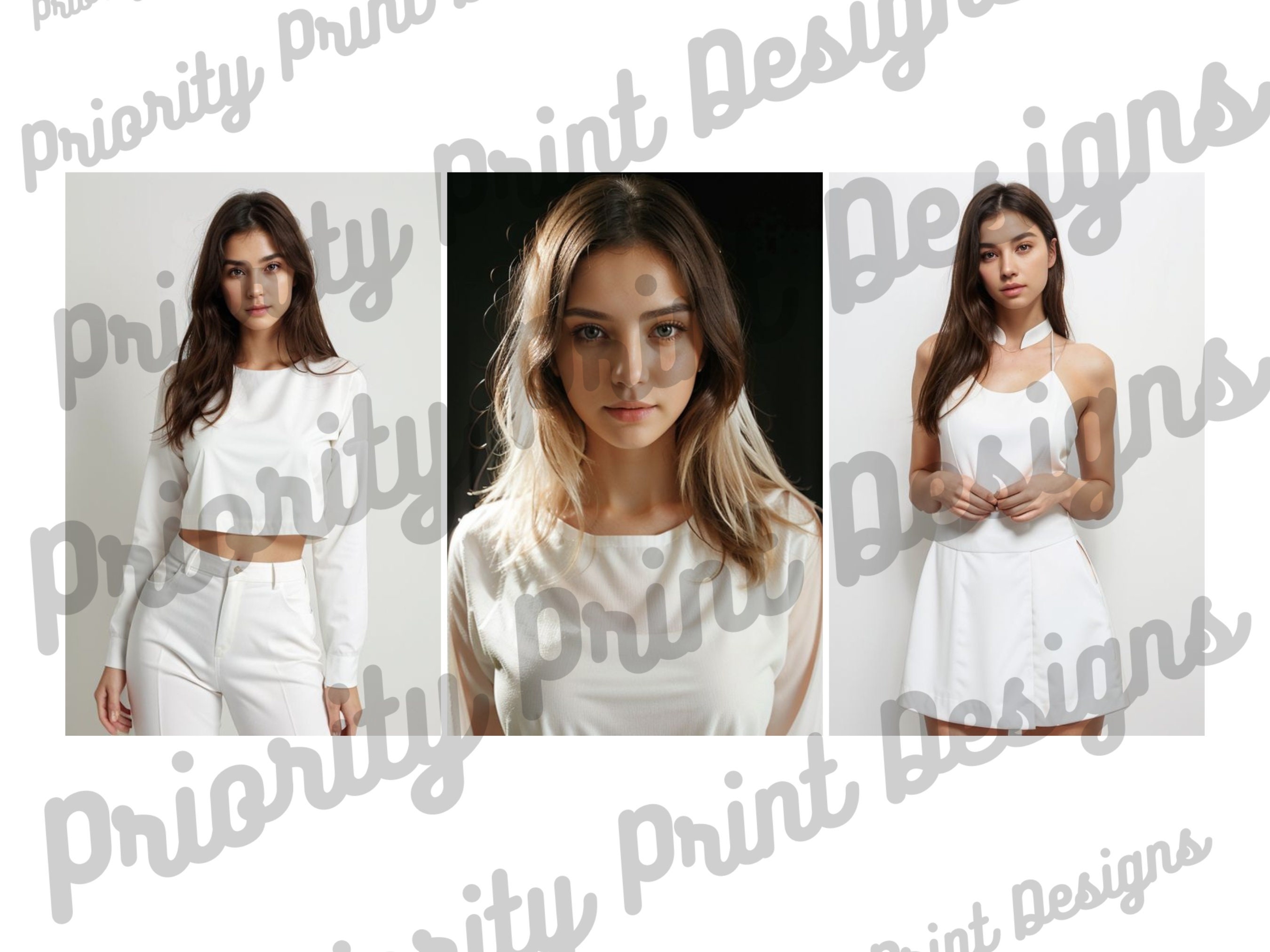 100 Stock Photos Female Woman Models in White Outfits, Commercial Use ...