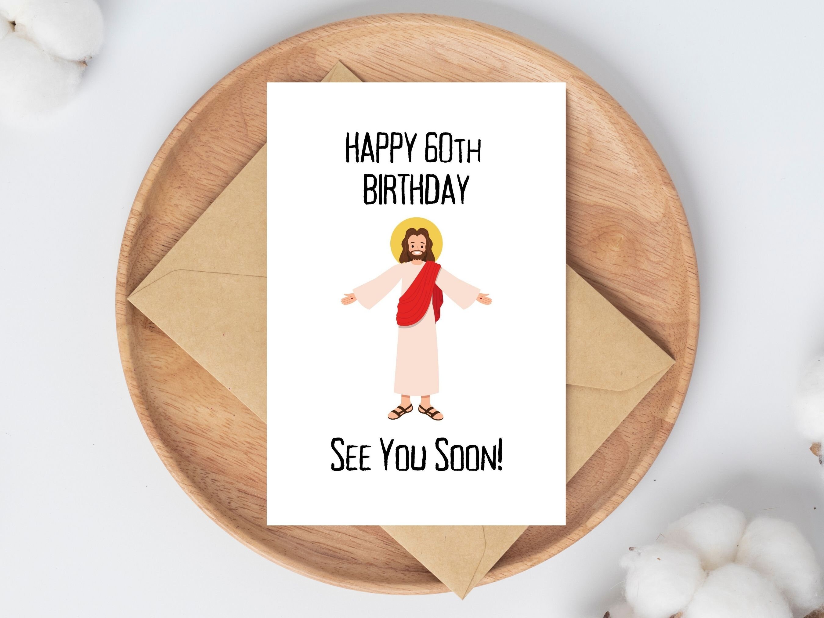 Happy 60th Birthday Printable Digital Card, Instant Download, Jesus ...