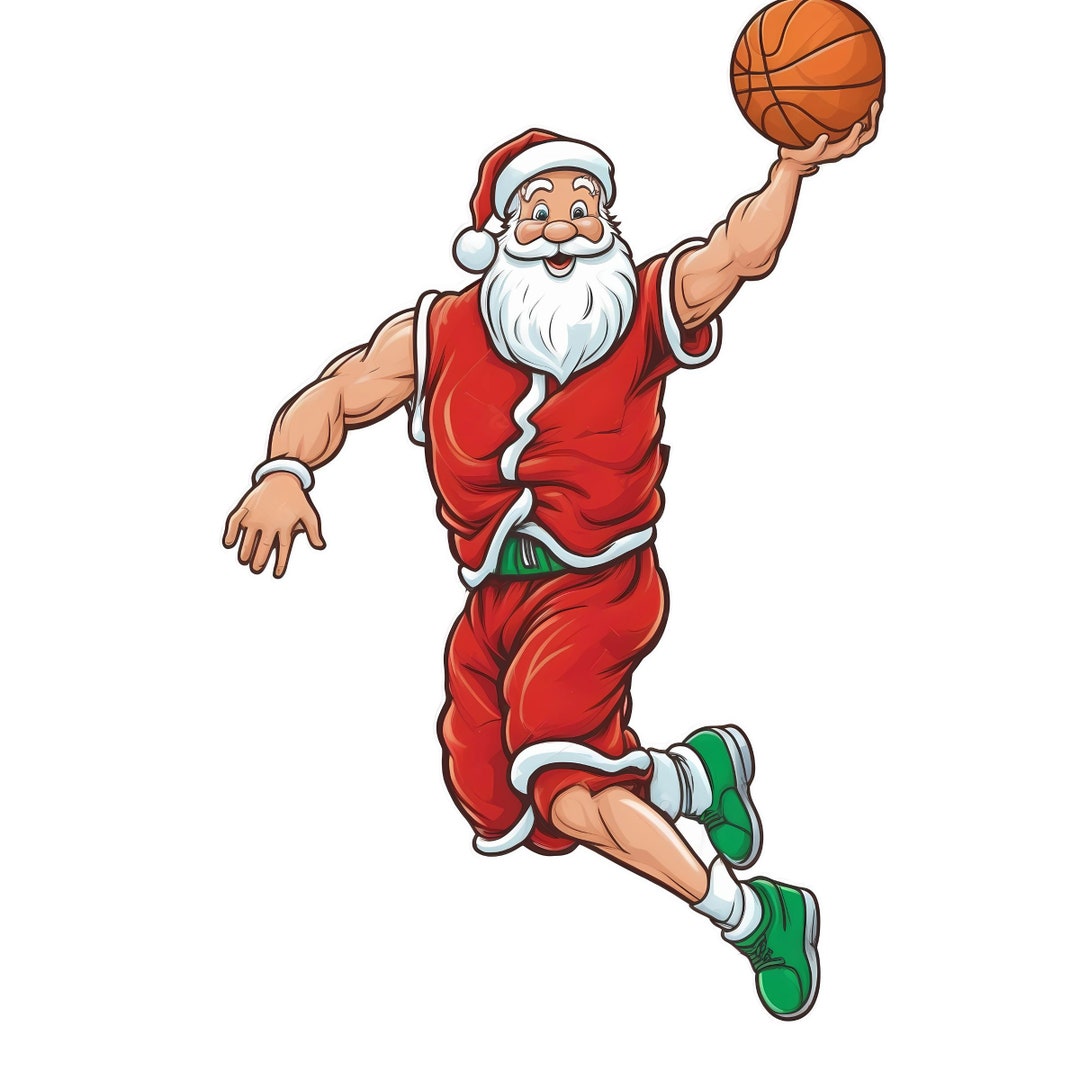 Santa Dunking Christmas Png, Christmas Basketball, Cool Santa Png ...