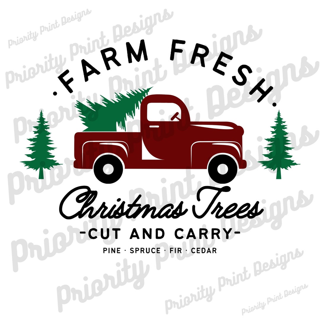 Christmas Tree Truck SVG Farm Fresh PNG Cricut Design Xmas Tree Truck ...