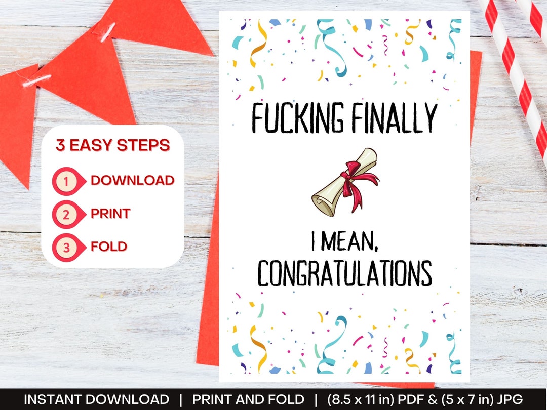 Carte de graduation imprimable drôle | Carte pour diplômé ...