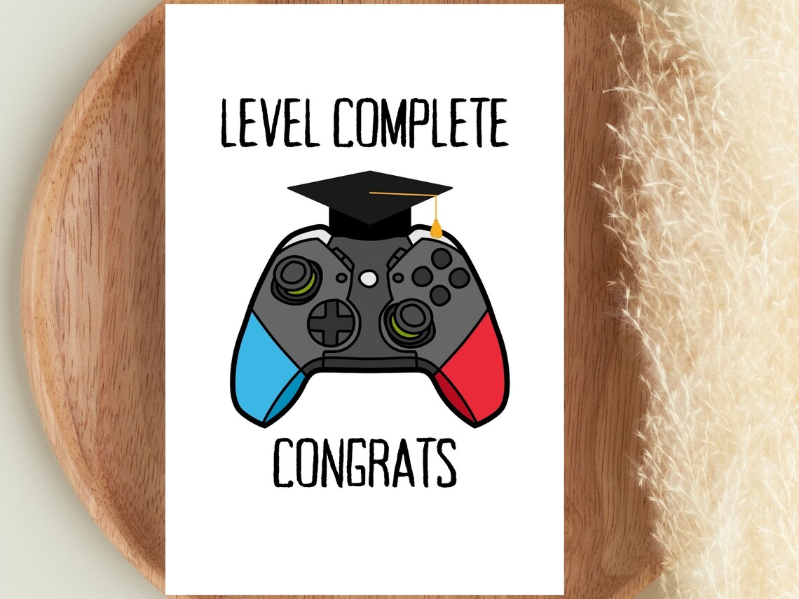 Level Complete Graduation Card - Funny Grad Card - Senior 2023 2024 ...