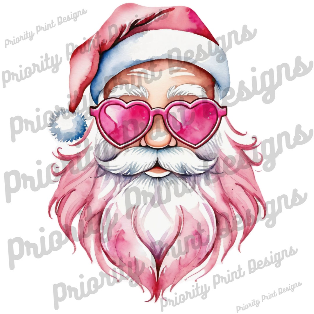 Watercolor Pink Santa Claus Png, Vintage Pink Santa Claus, Retro Pink ...