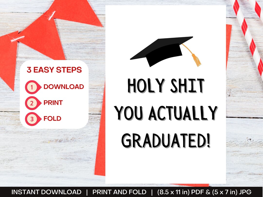 Funny Graduation Card – Instant Download – Printable Card – Funny Grad ...
