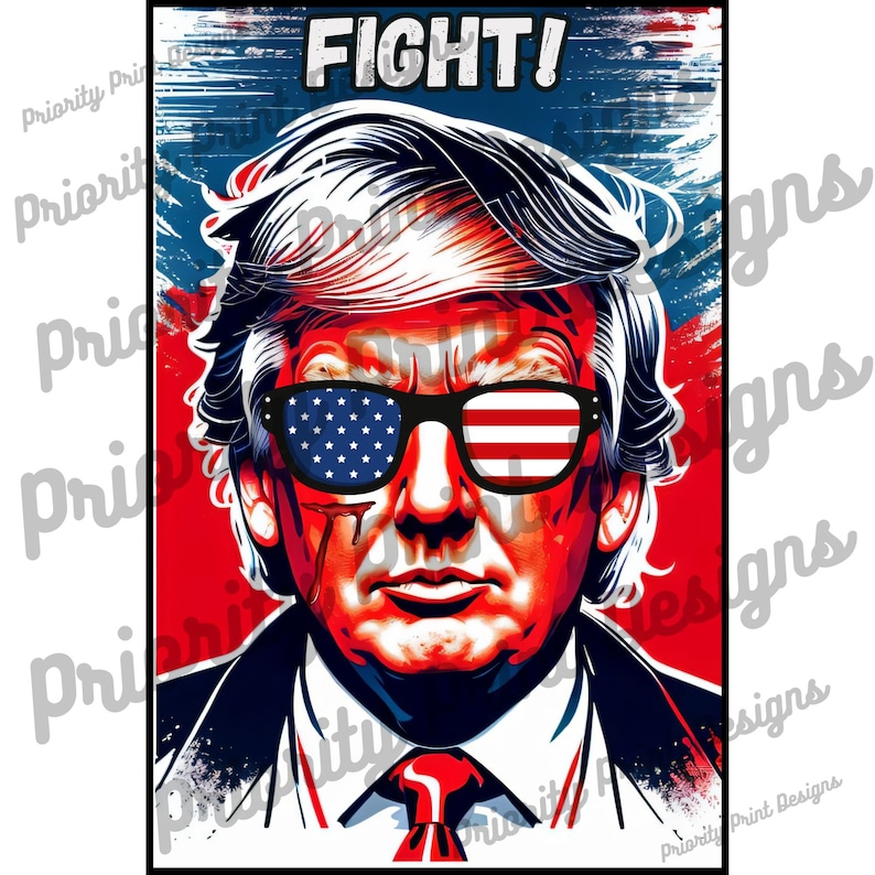 Donald Trump Fight, Trump Digital Art PNG Donald Trump Tee SVG ...