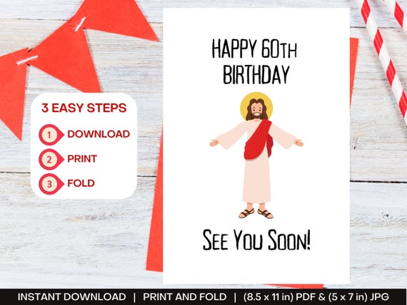 Printable 60th Birthday Humor Birthday Card For 60 Years Free