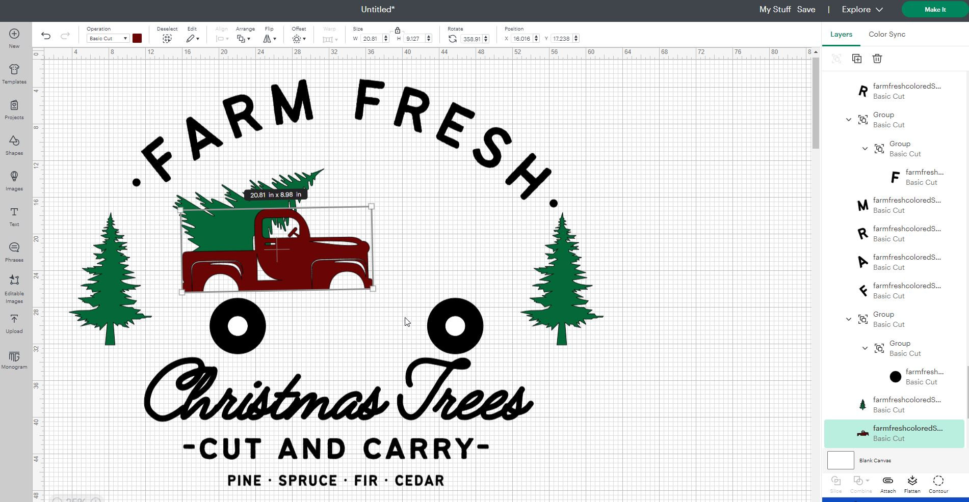 Christmas Tree Truck SVG Farm Fresh PNG Cricut Design Xmas Tree Truck ...
