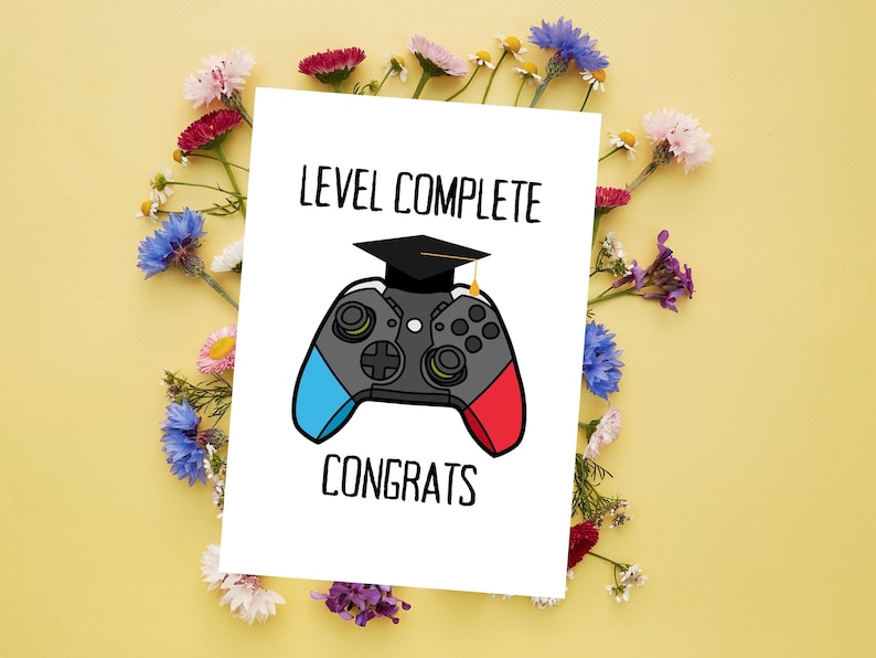 Level Complete Graduation Card - Funny Grad Card - Senior 2023 2024 ...