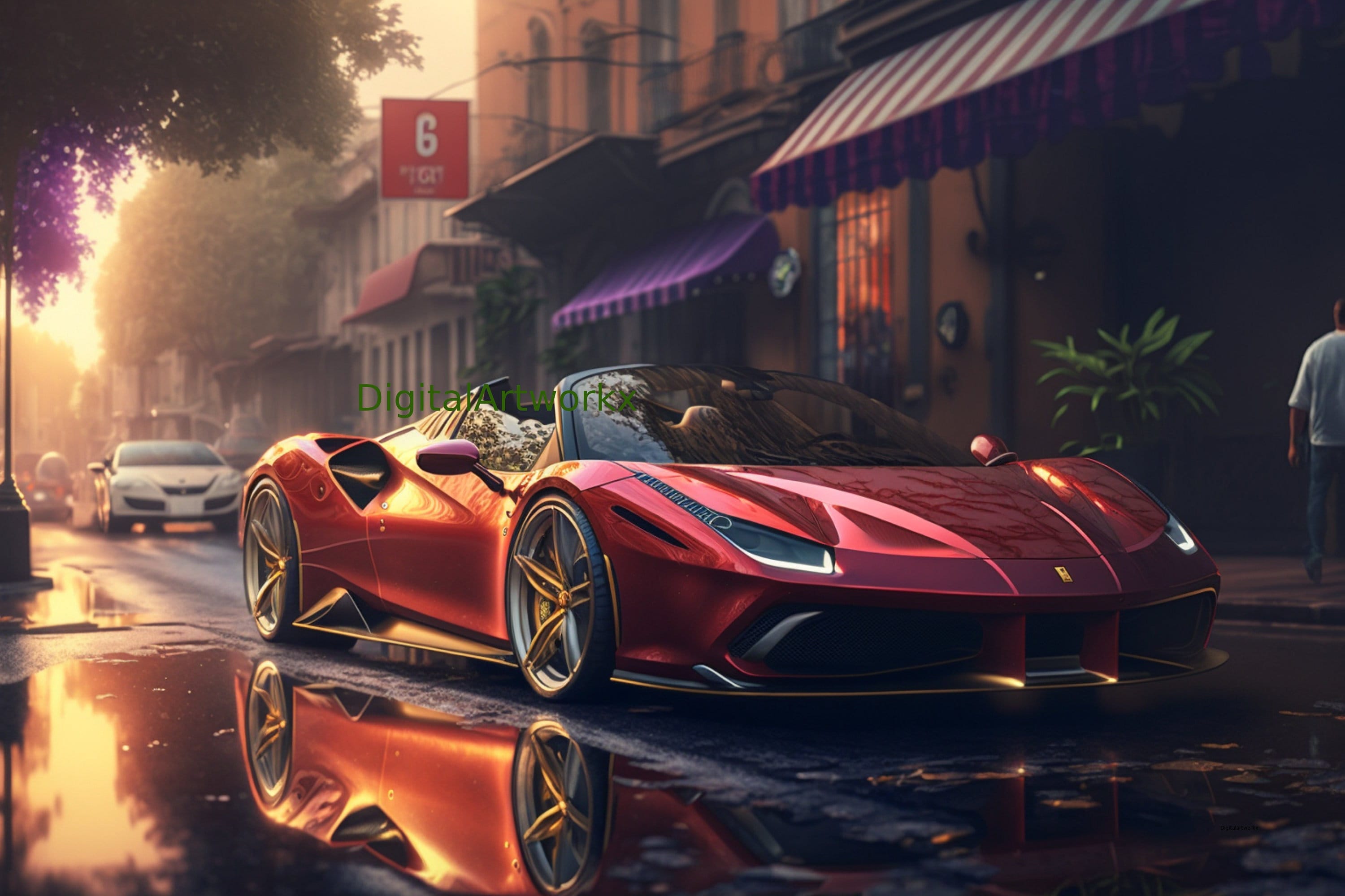 Printable, Ferrari 488 Spider, Digital Image Ferrari 488 Spider ...