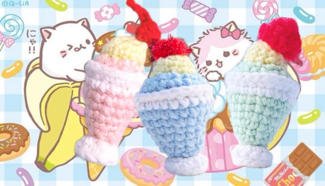 Plush Crocheted Catnip-filled Ice Cream Soda Float Cat Toys - Etsy