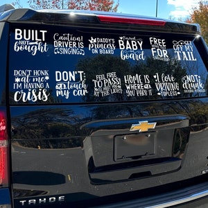 Personalized Custom Car Window | Bumper Vinyl Decal Sticker - Etsy