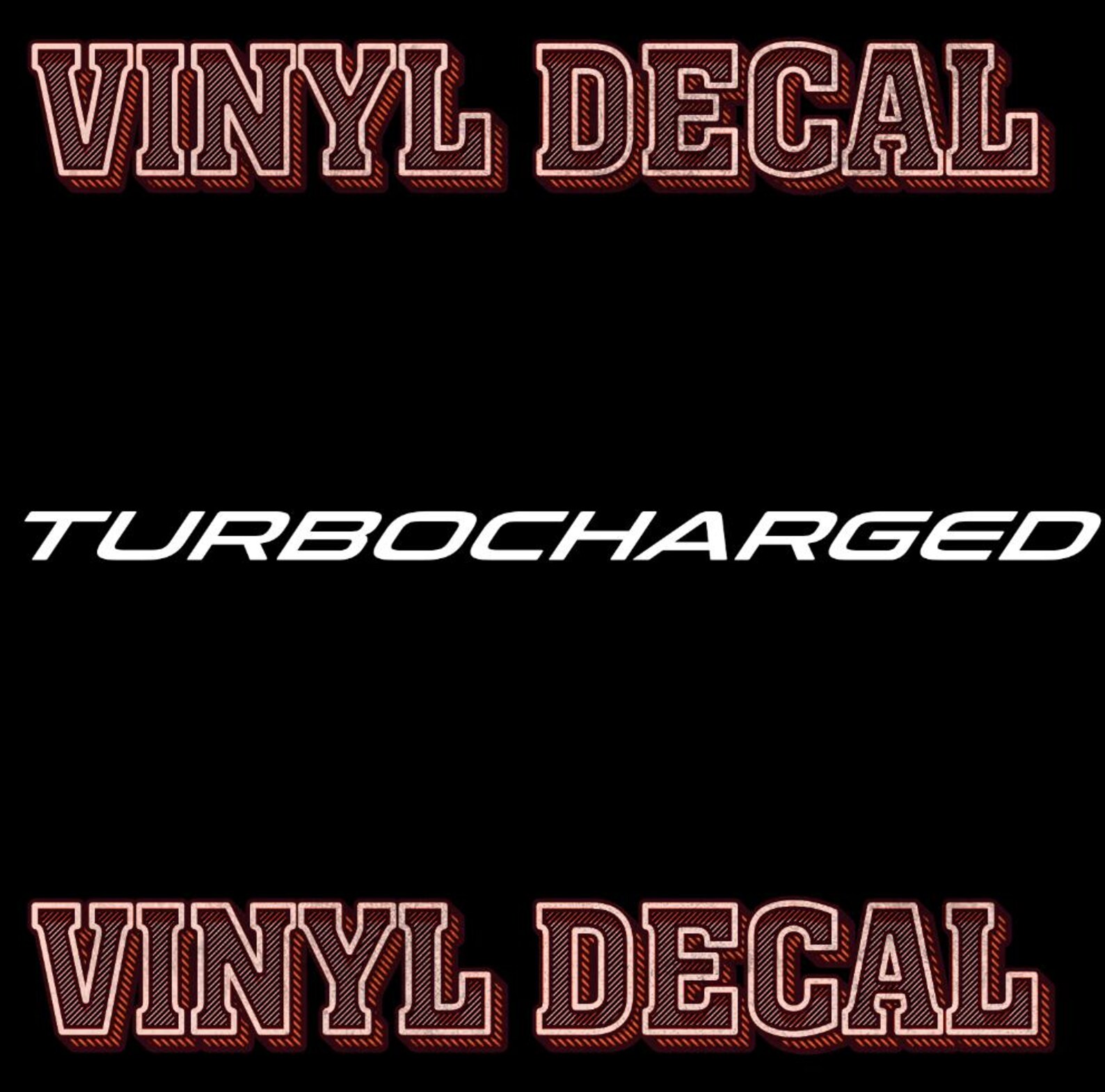 Turbocharged Text Vinyl Decal - Etsy