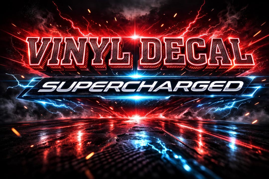 Supercharged Text Vinyl Decal - Etsy