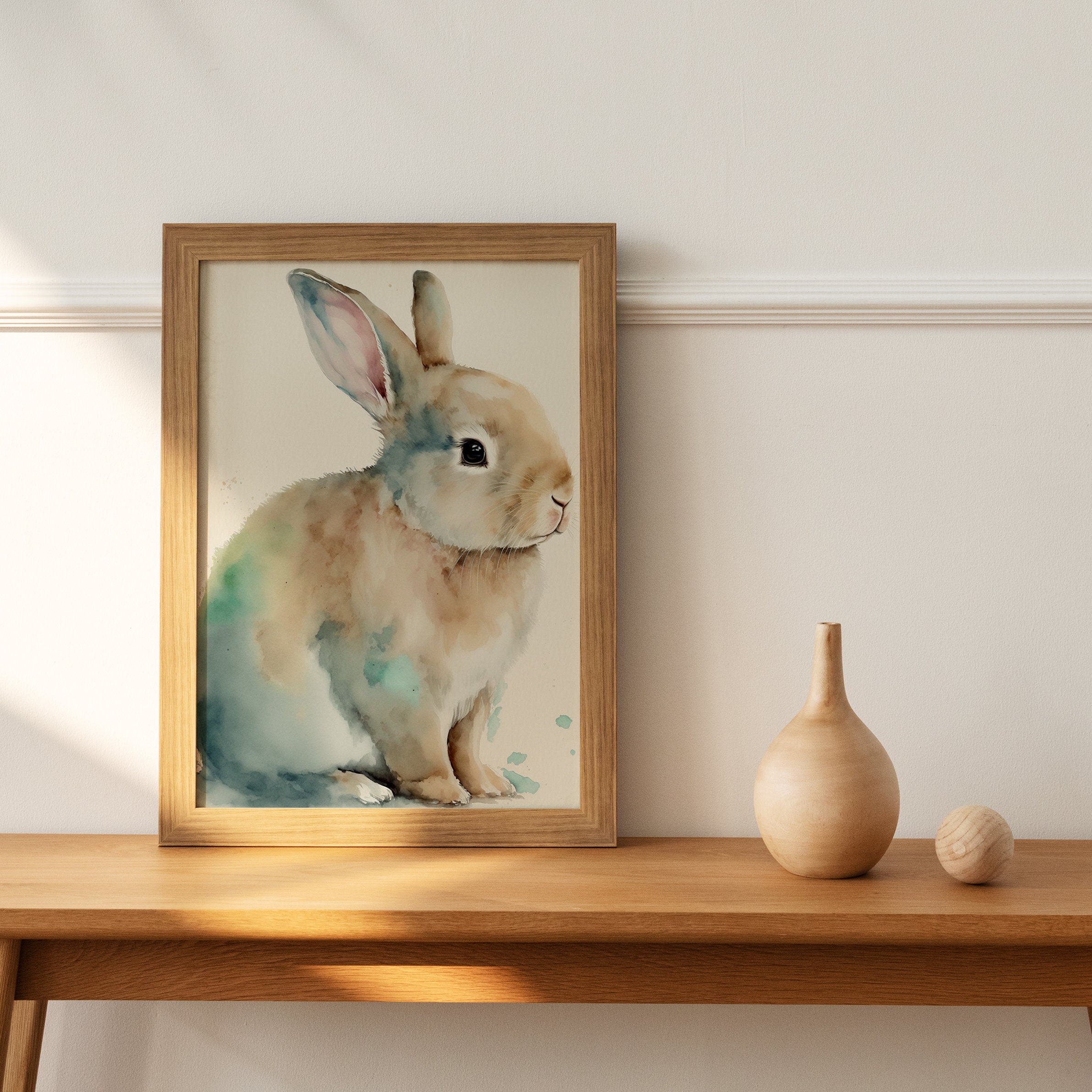 Cute Printable Bunny Digital Wall Art / Cute Nursery Animal Home Decor ...