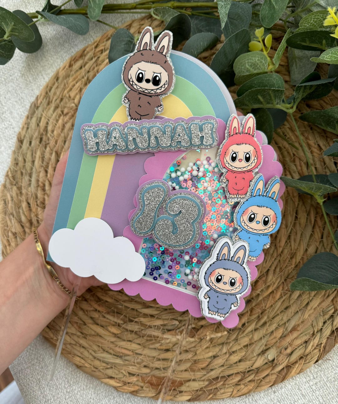 Labubu Inspired Personilised Birthday Cake Topper - Etsy