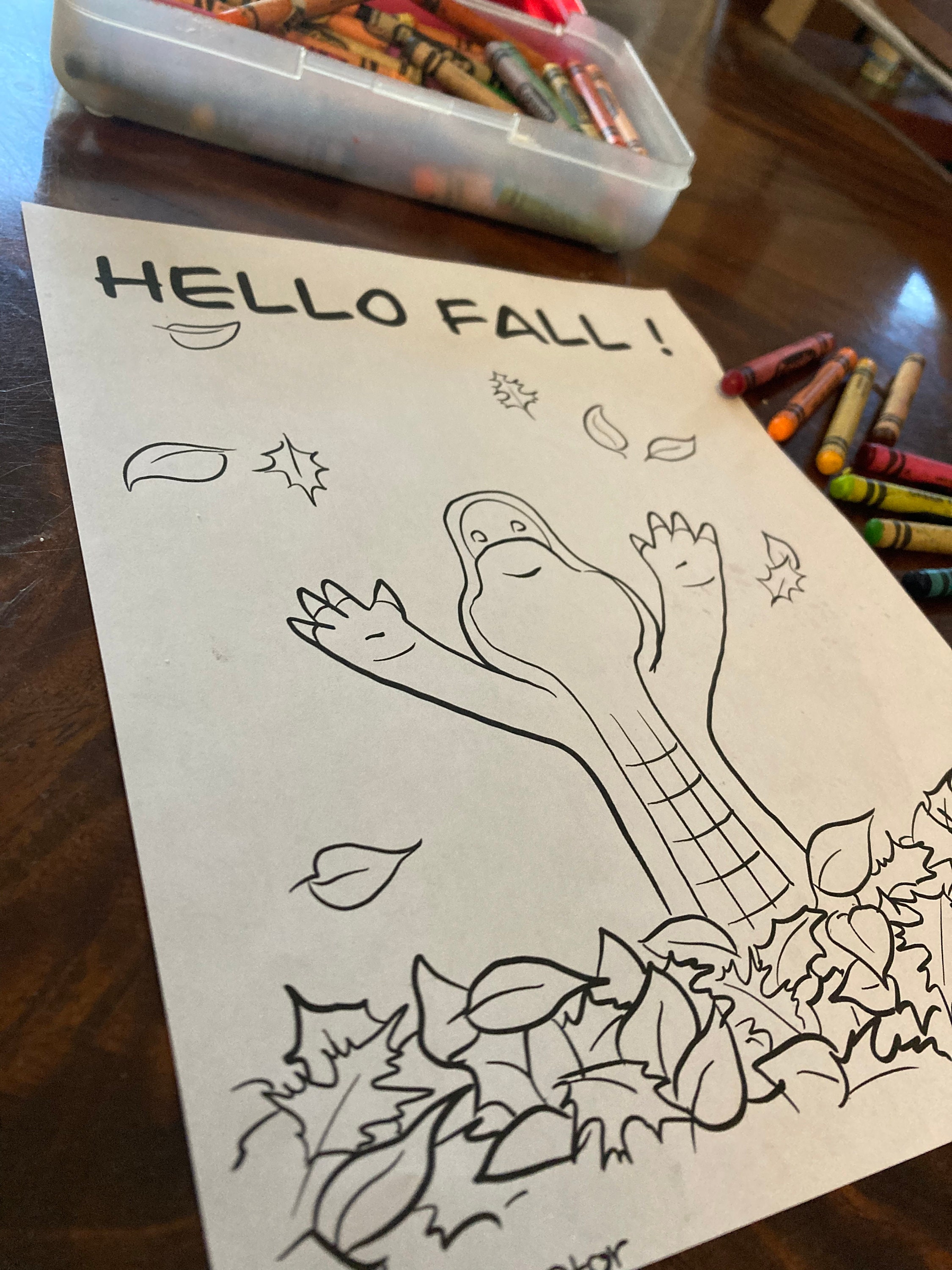 Hello Fall Ody the Alligator Coloring Page - Etsy