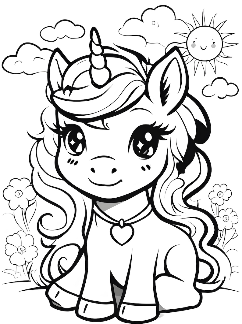 5 Page Unicorn Colouring Sheets - Digital Download - Etsy UK