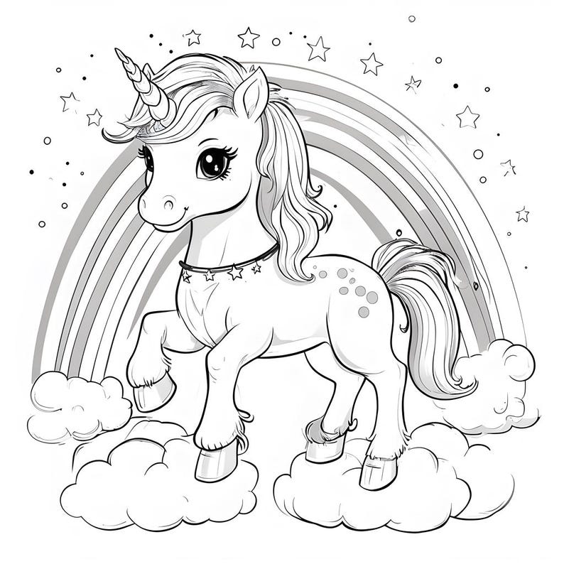 5 Page Unicorn Colouring Sheets - Digital Download - Etsy UK
