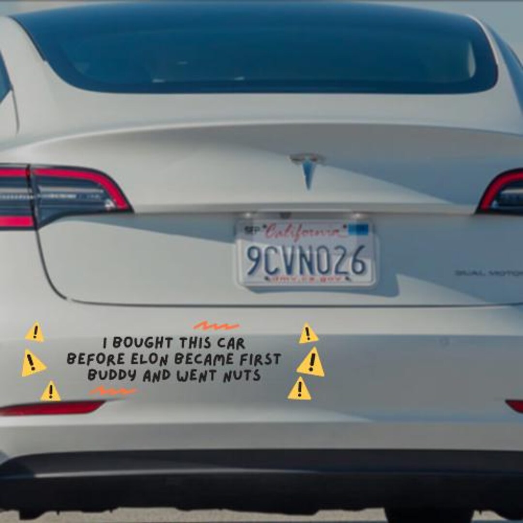 Anti Elon Musk Bumper Sticker Digital Image - Tesla Bumper Sticker ...