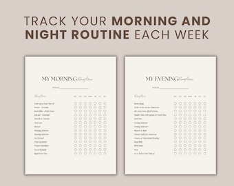 Editable Morning and Night Routine Checklist Daily Routine Habit ...