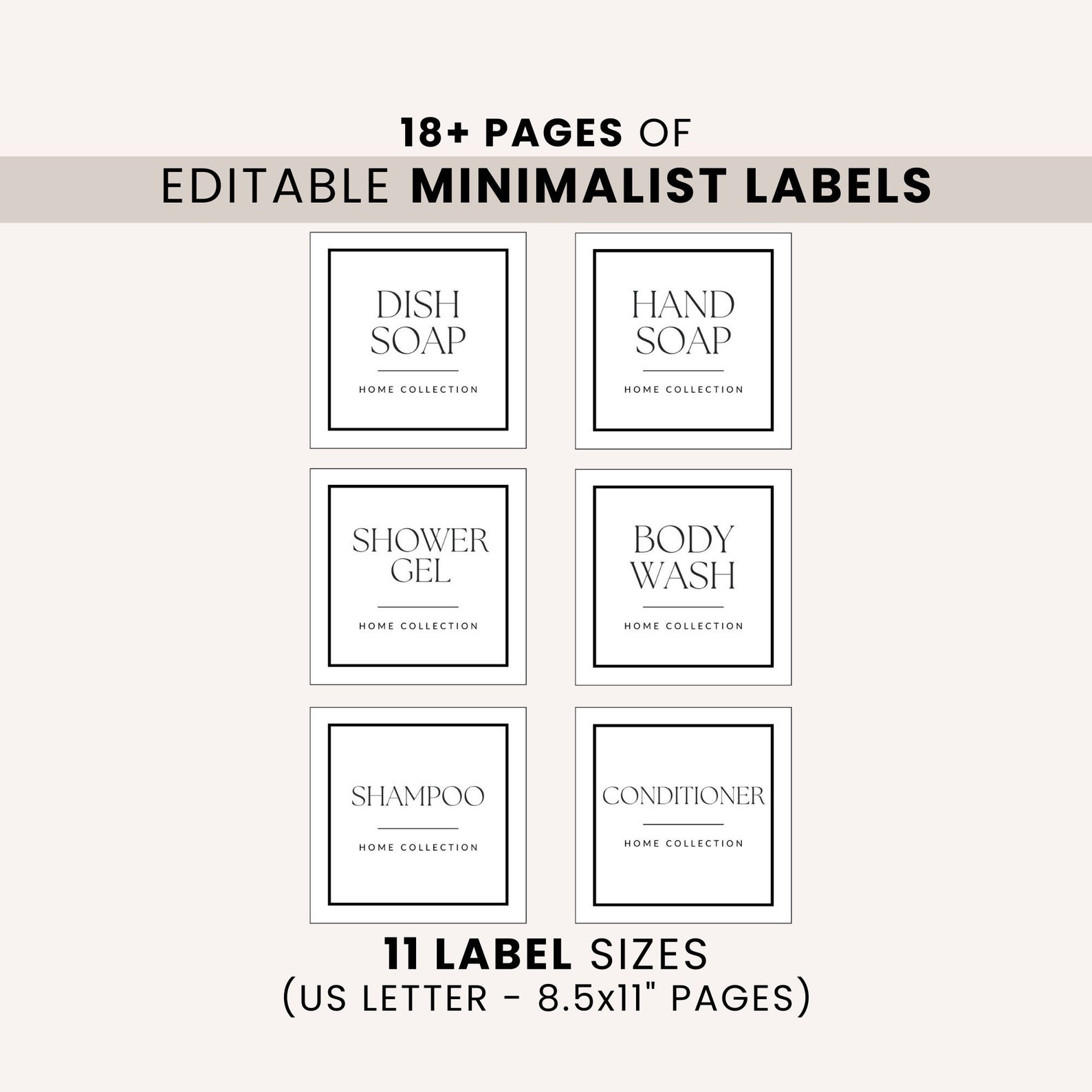 Minimalist Label Bundle for Home Organization| 11 Label Sizes ...