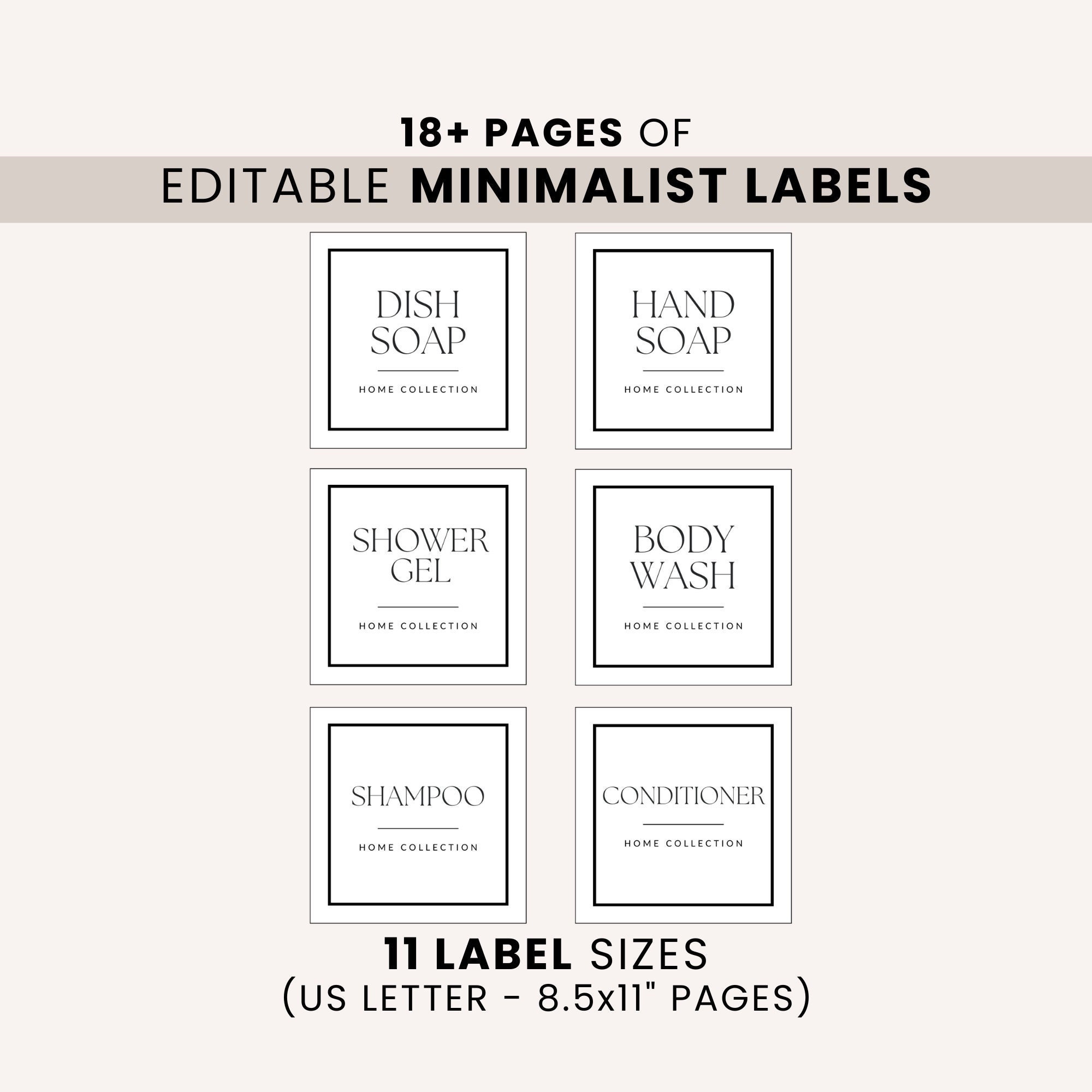 Minimalist Label Bundle for Home Organization| 11 Label Sizes ...
