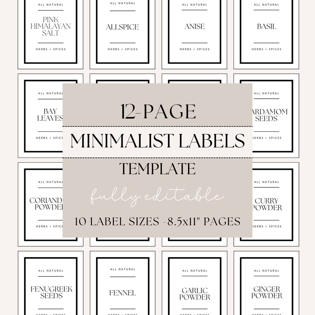 Editable Label Bundle for Home Organization 10 Label Sizes Printable ...