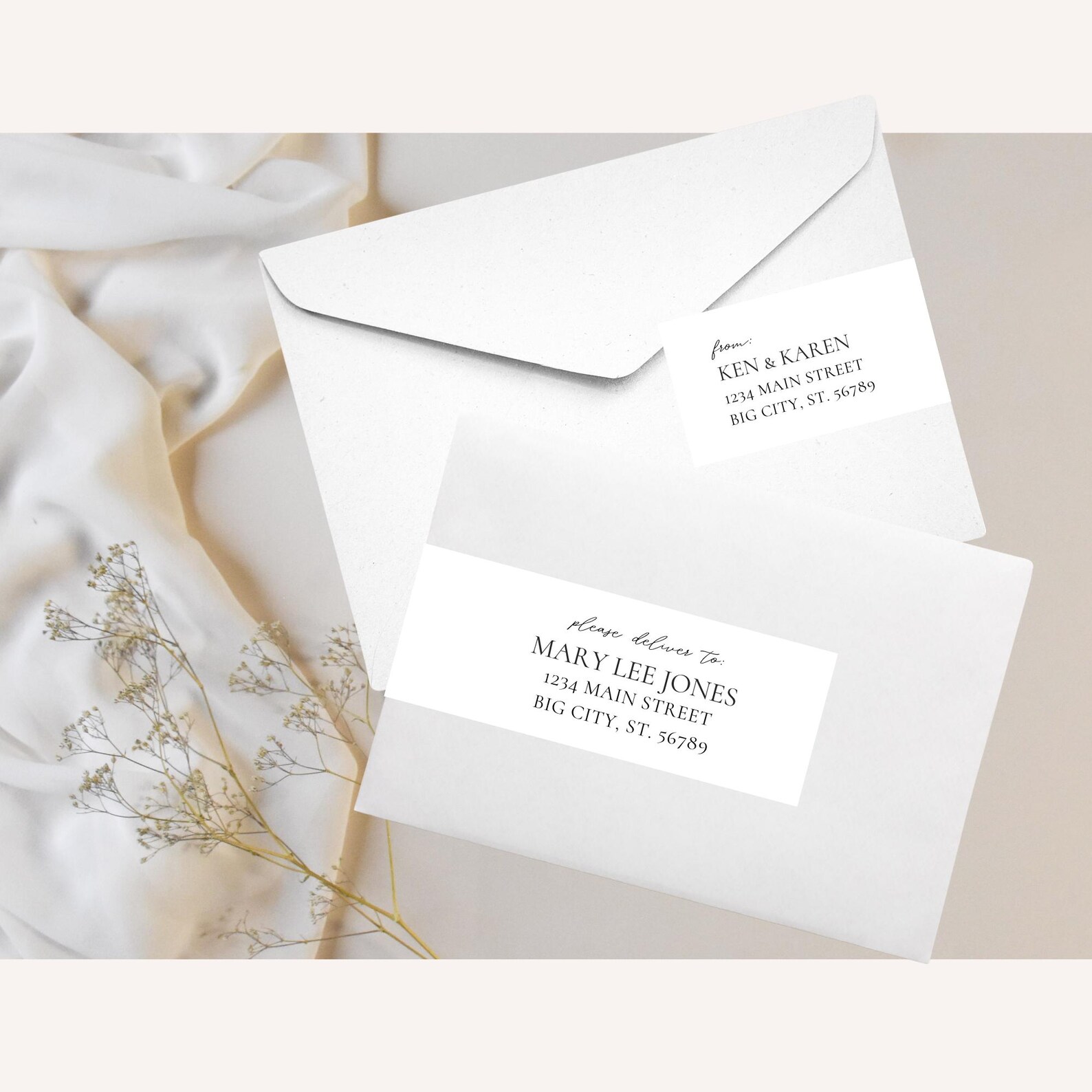 Wraparound Address Label Template| Address Labels | Size 7-17/20" X 1-3 ...
