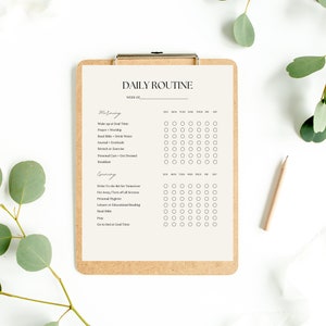 Editable Morning and Night Routine Checklist| Daily Routine Habit ...