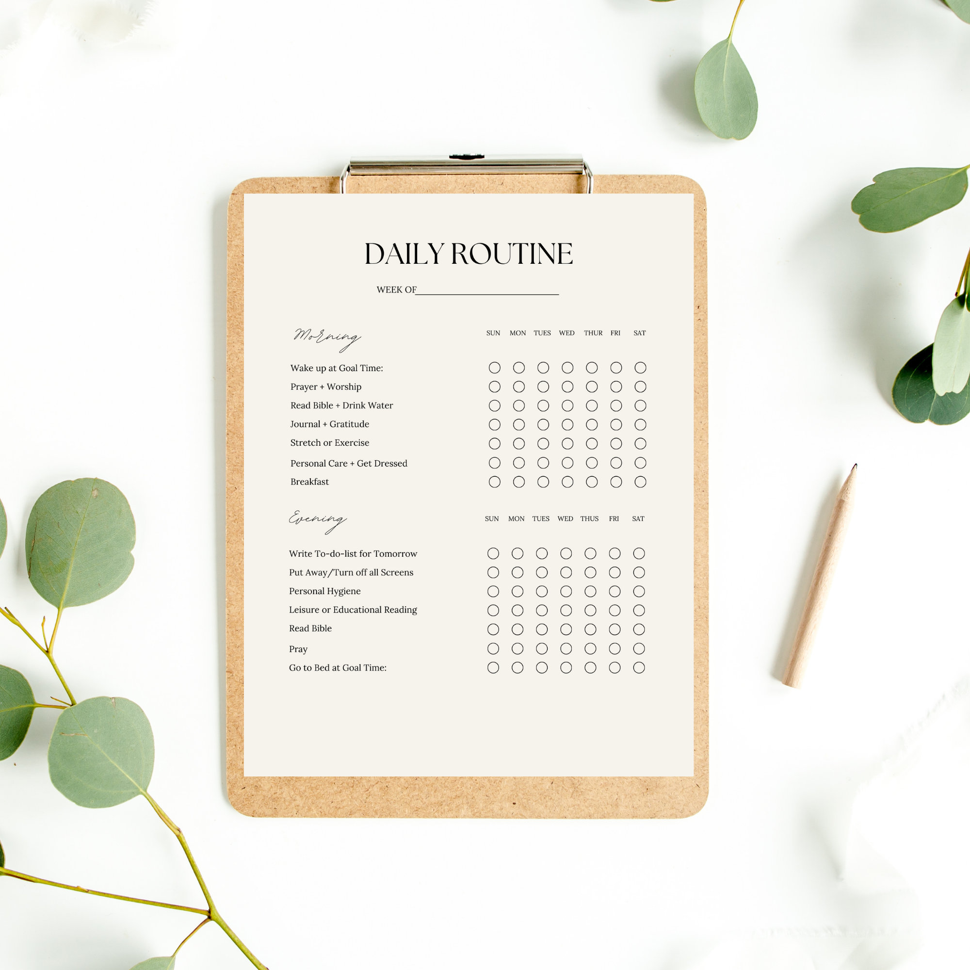 Editable Morning and Night Routine Checklist Daily Routine Habit ...