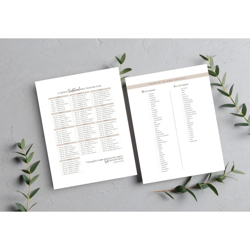Bible Reading Tracker Traditional Bible Reading Plan 3-month Bible ...