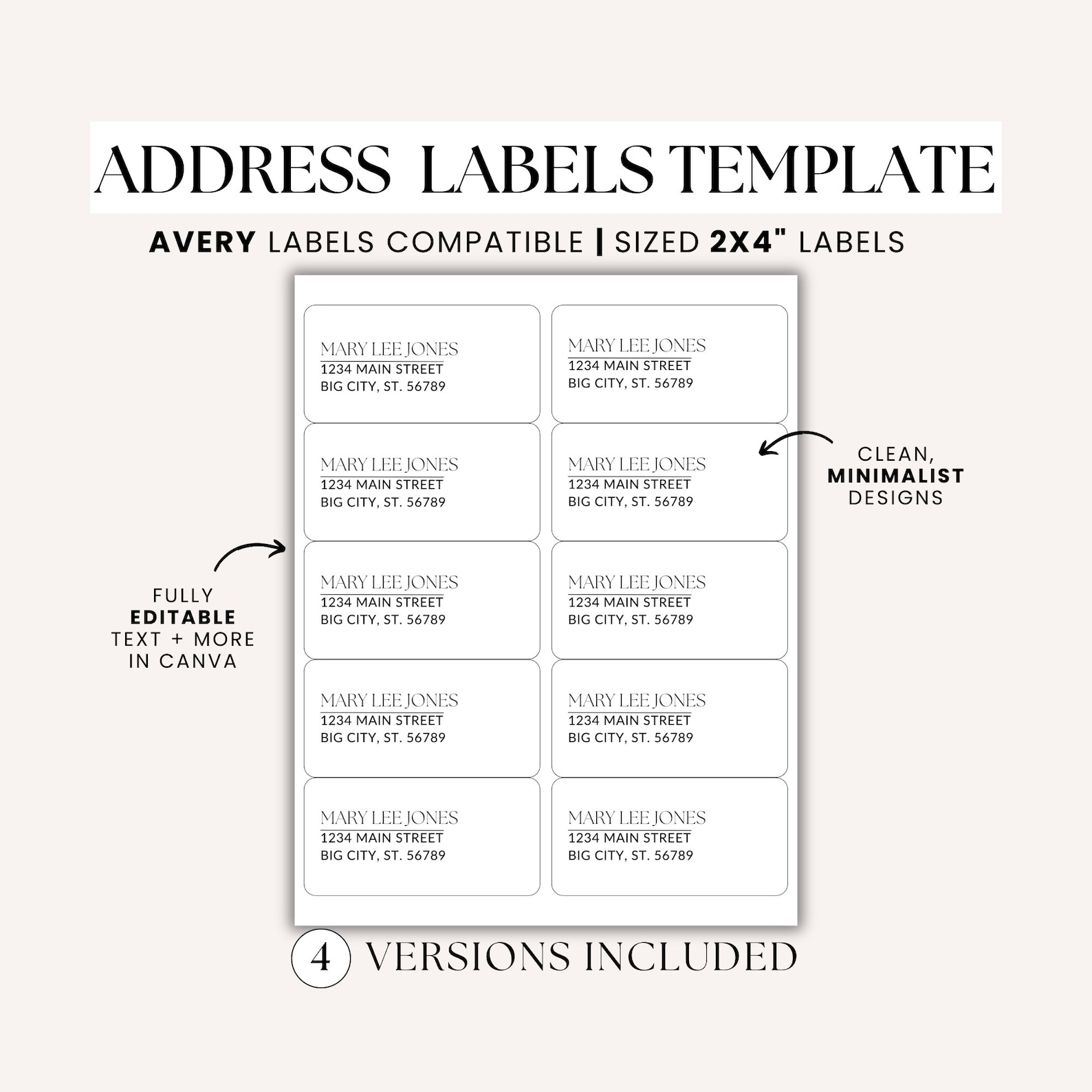 Minimalist Return Address Label Template| Shipping Address Labels ...