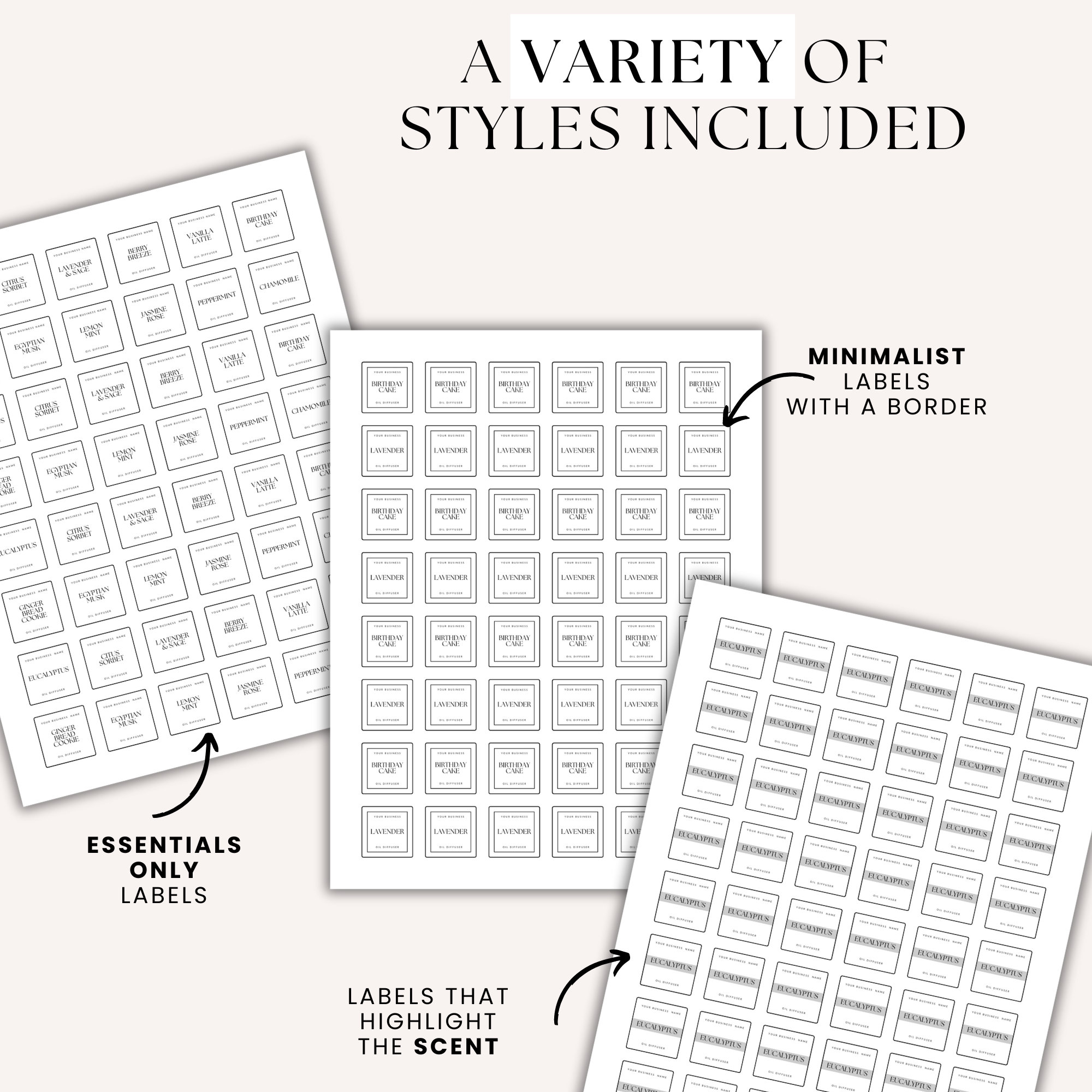 1 Inch Car Oil Diffuser Labels Template| Printable and Editable Car ...
