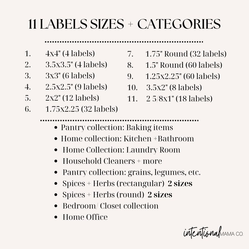 Minimalist Label Bundle for Home Organization| 11 Label Sizes ...