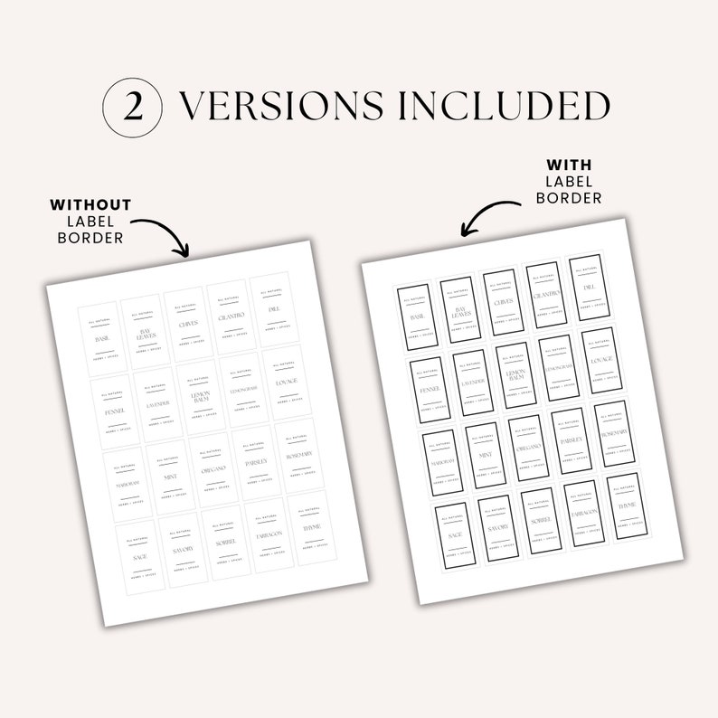 Editable Spice Jar Label Template| Minimalist Herbs and Spices Labels ...