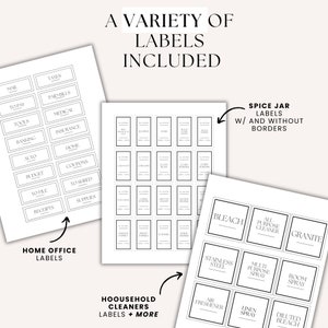Editable Label Bundle for Home Organization| 11 Label Sizes| Printable ...