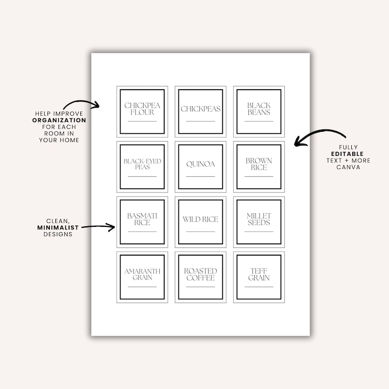 Editable Label Bundle for Home Organization| 11 Label Sizes| Printable ...