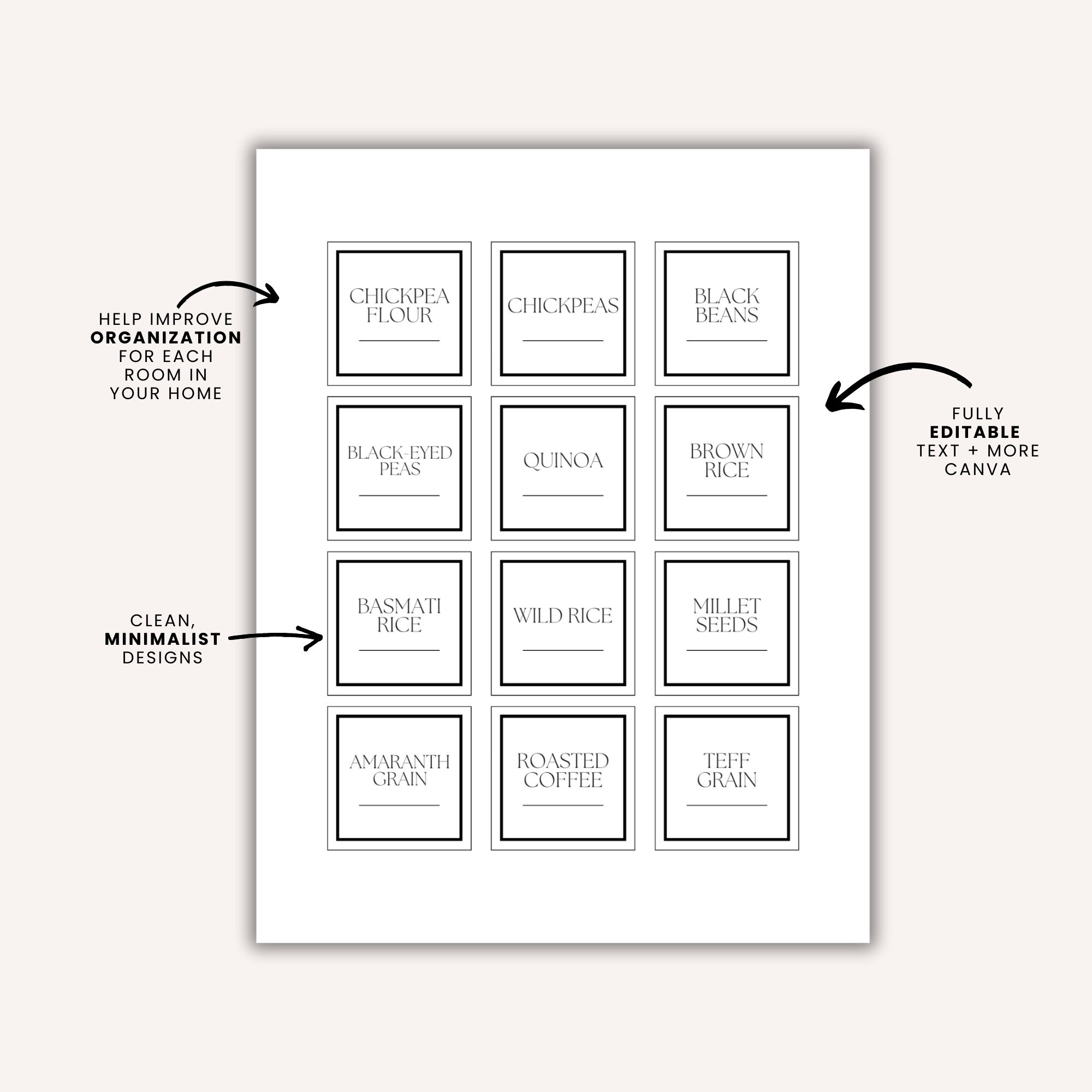 Editable Label Bundle for Home Organization 10 Label Sizes Printable ...